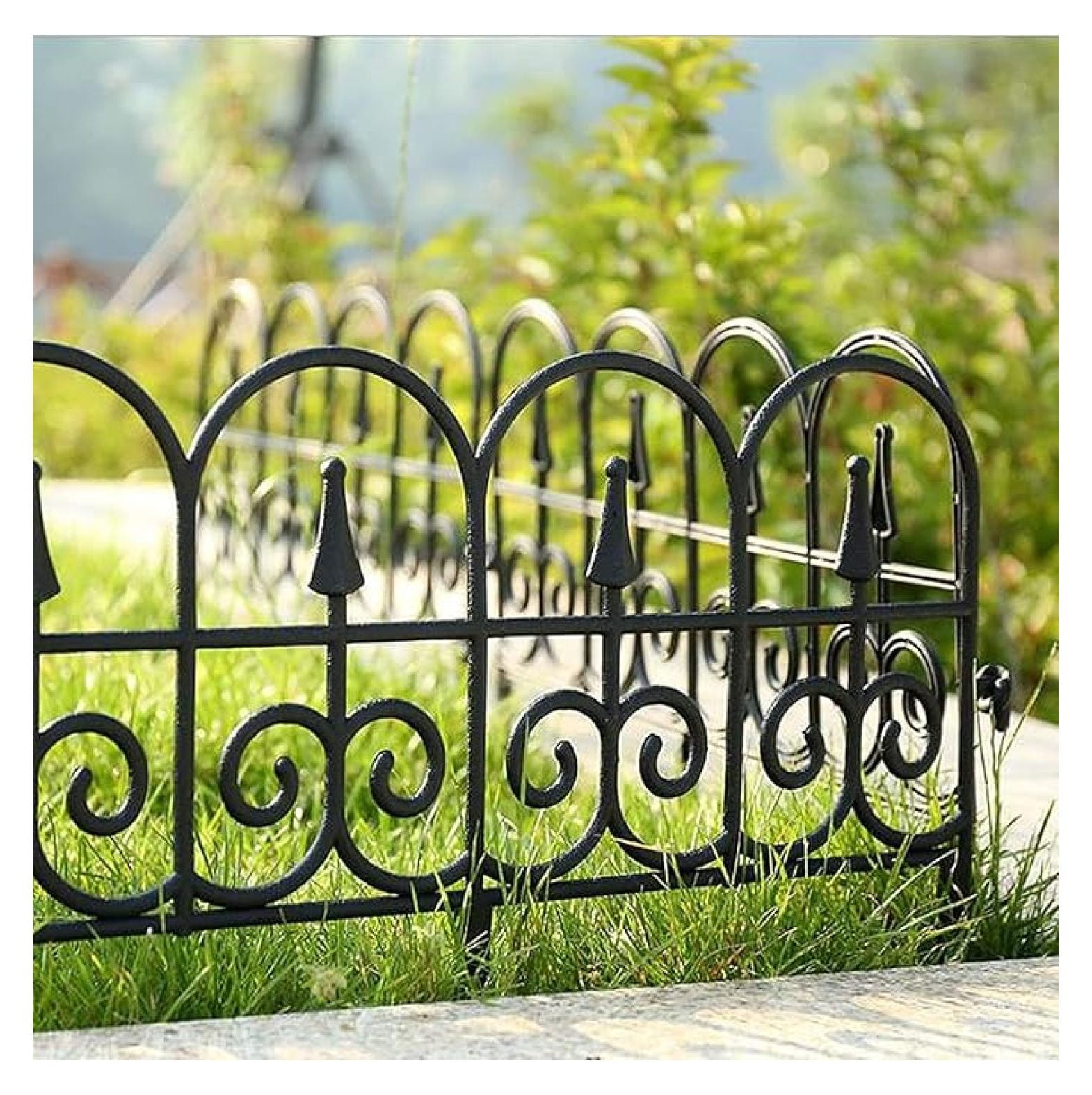 Decorative Garden Fence, Folding Fence 23 x 13 Inch, 5 Panels Rustproof ...