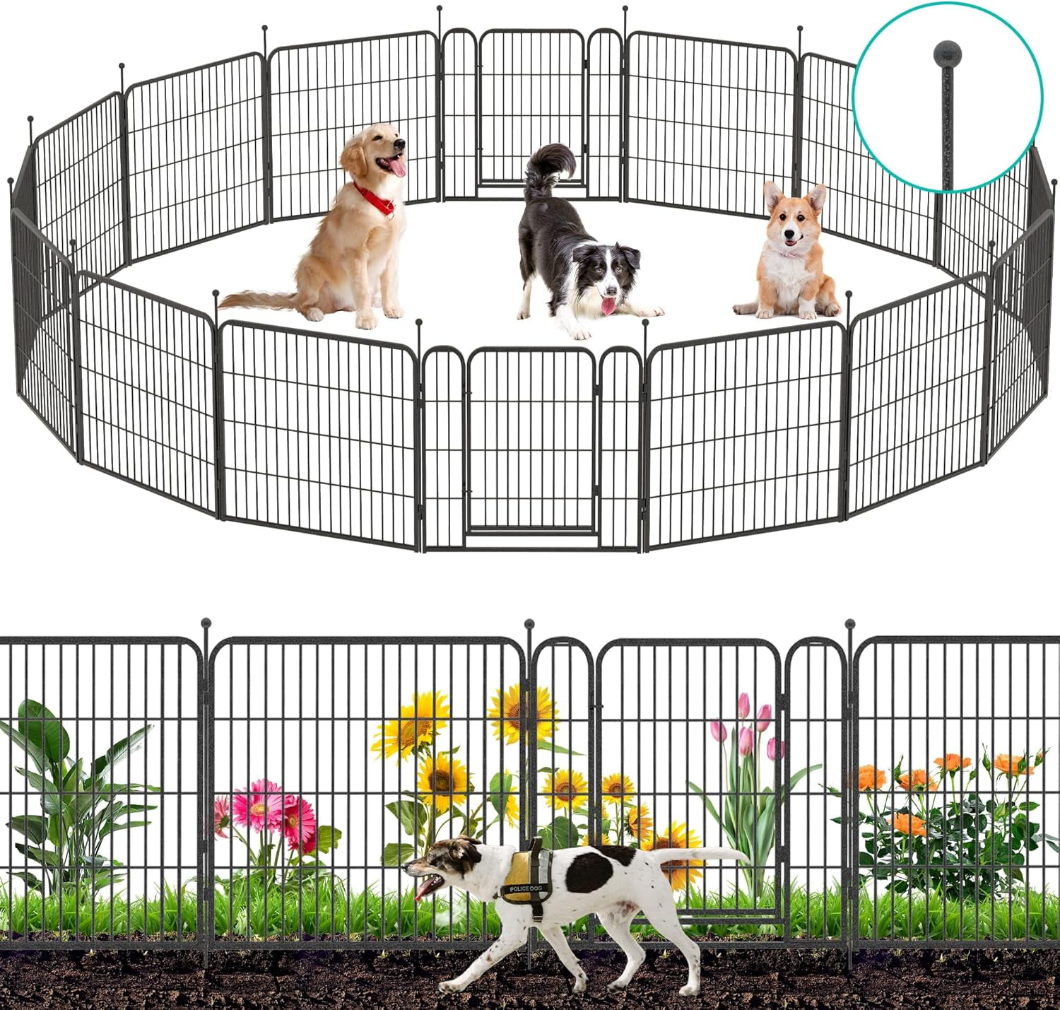 Decorative Garden Fence Folding Patio Decor Flower Bed Fencing Animal ...