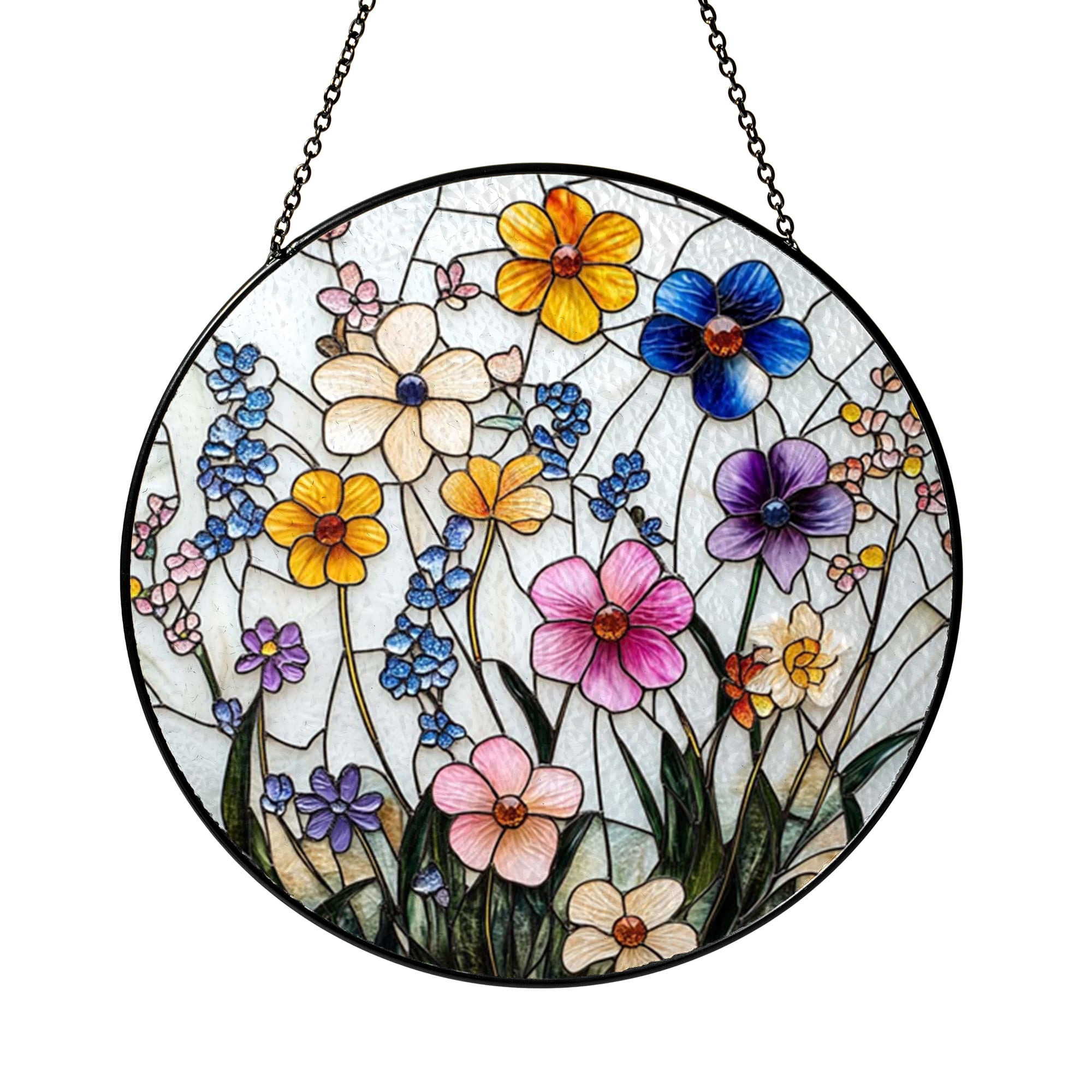 Decorative Garden Flower Stained Glass Style Suncatcher – Window ...