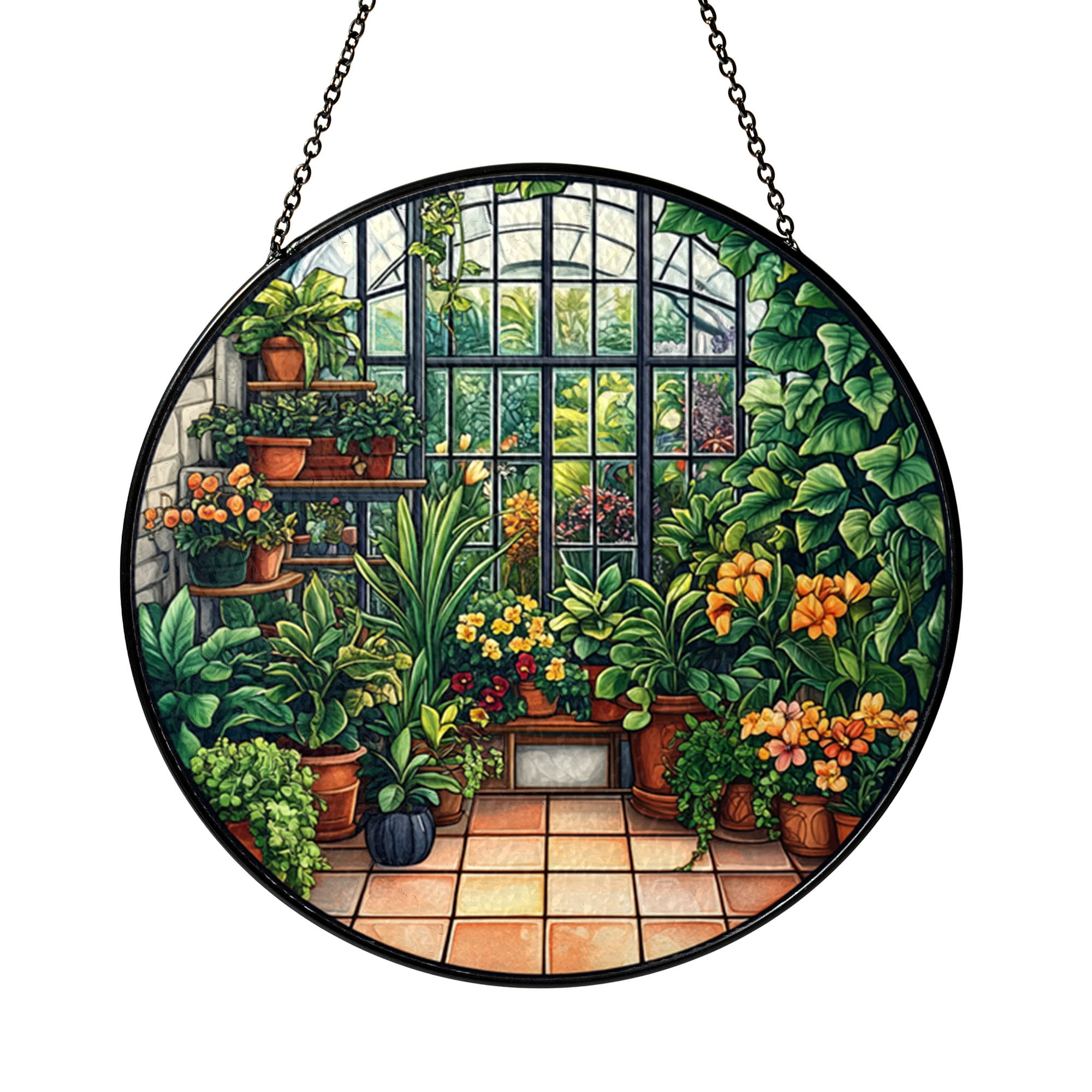 Decorative Garden Greenhouse Stained Glass Suncatcher – Window Decor ...