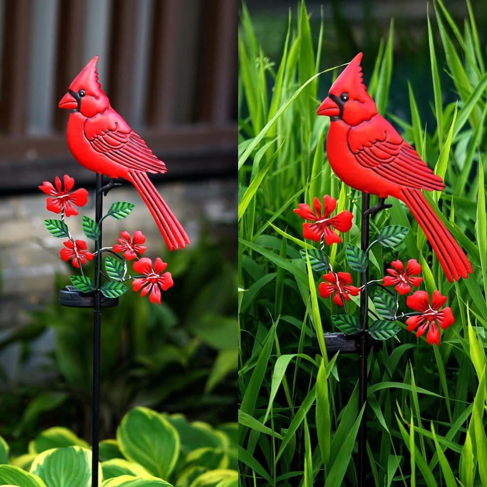 Decorative Garden Stakes with Cardinal Design Metal Yard Decorations ...
