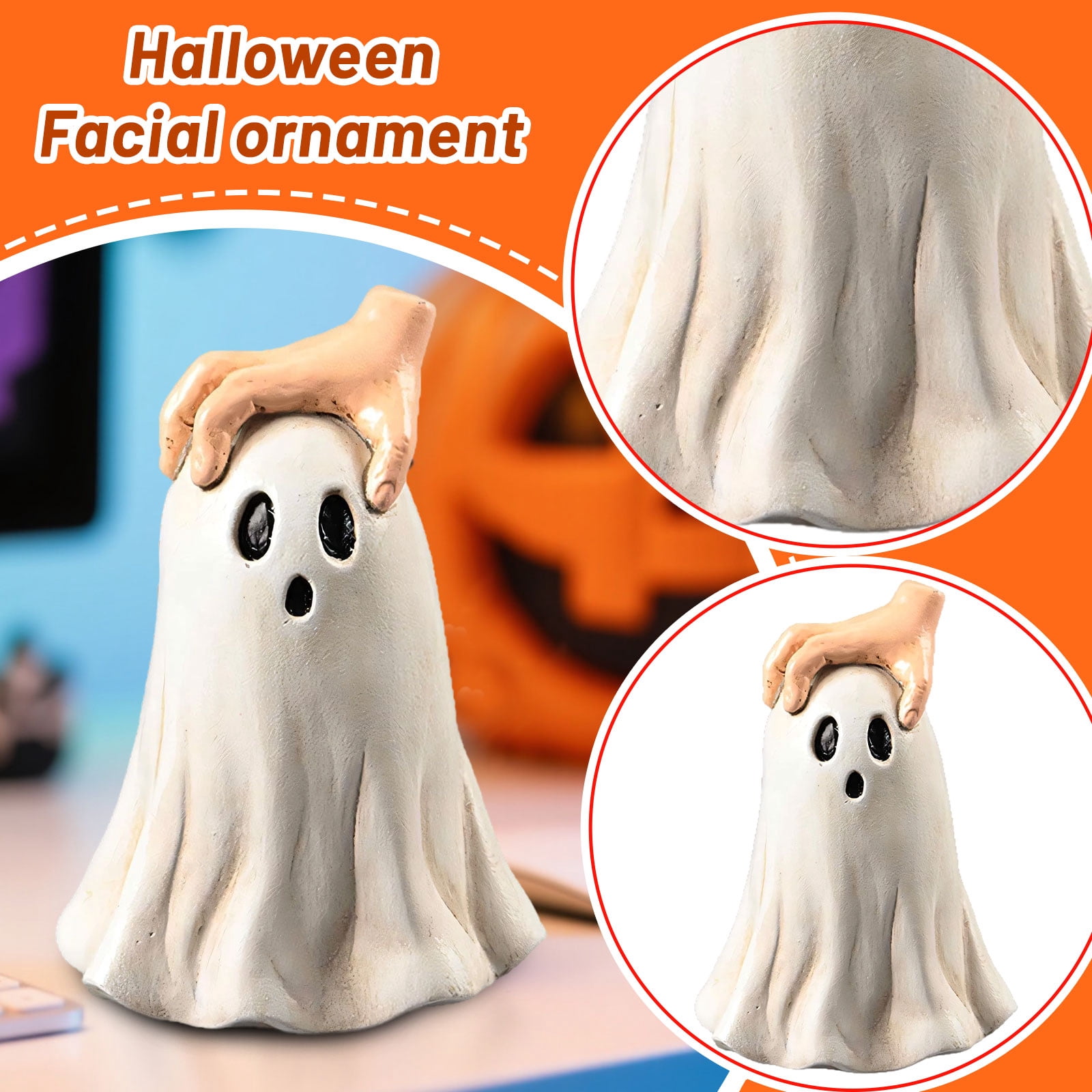 Decorative Ghost Figurine – Handcrafted Halloween Ornament for Home ...