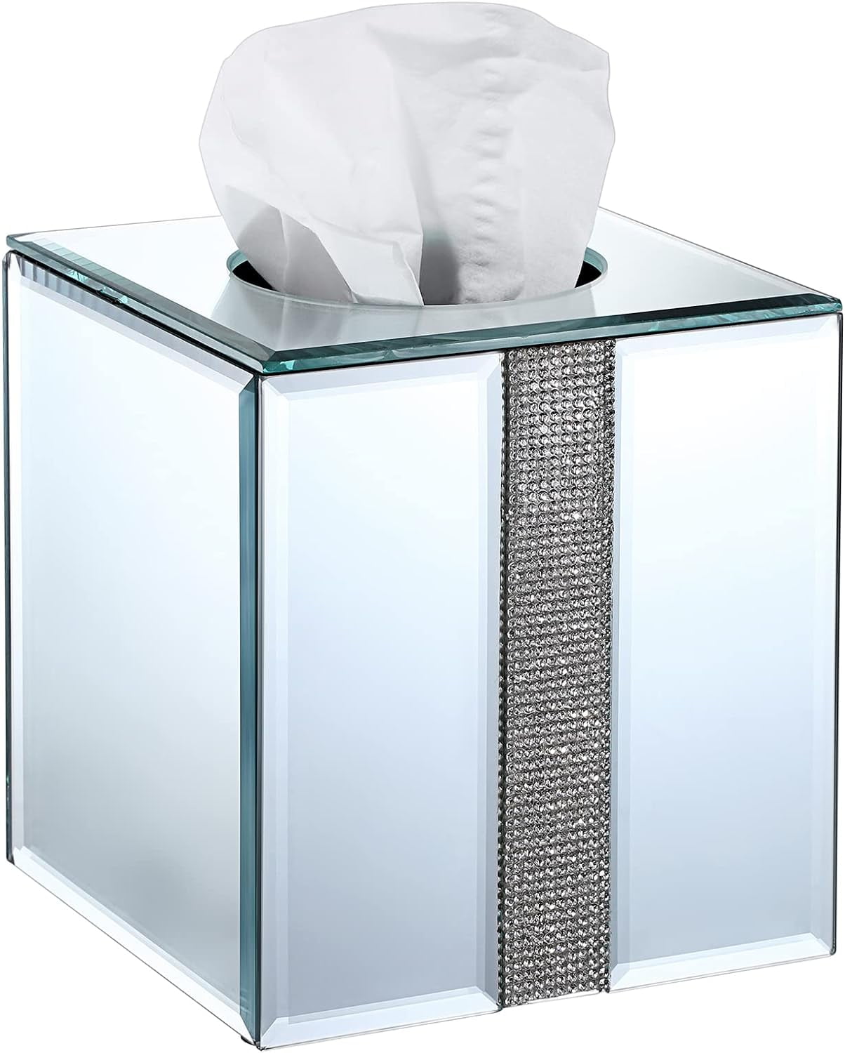 Decorative Glass Cube Tissue Box Cover - Crystal Square Tissue Box ...