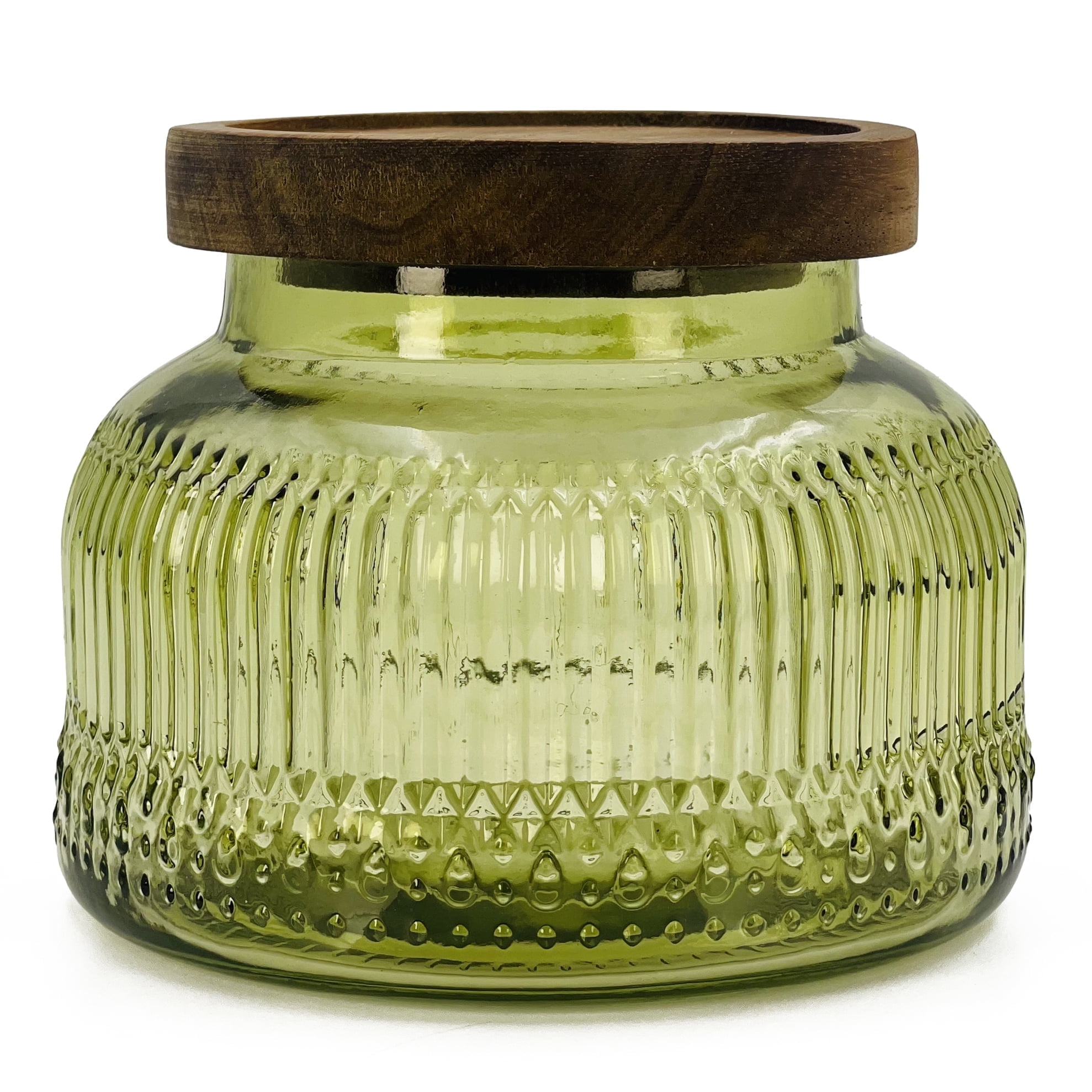 Lingshine 24.5 oz Decorative Glass Jars with Airtight Wooden Lids ...