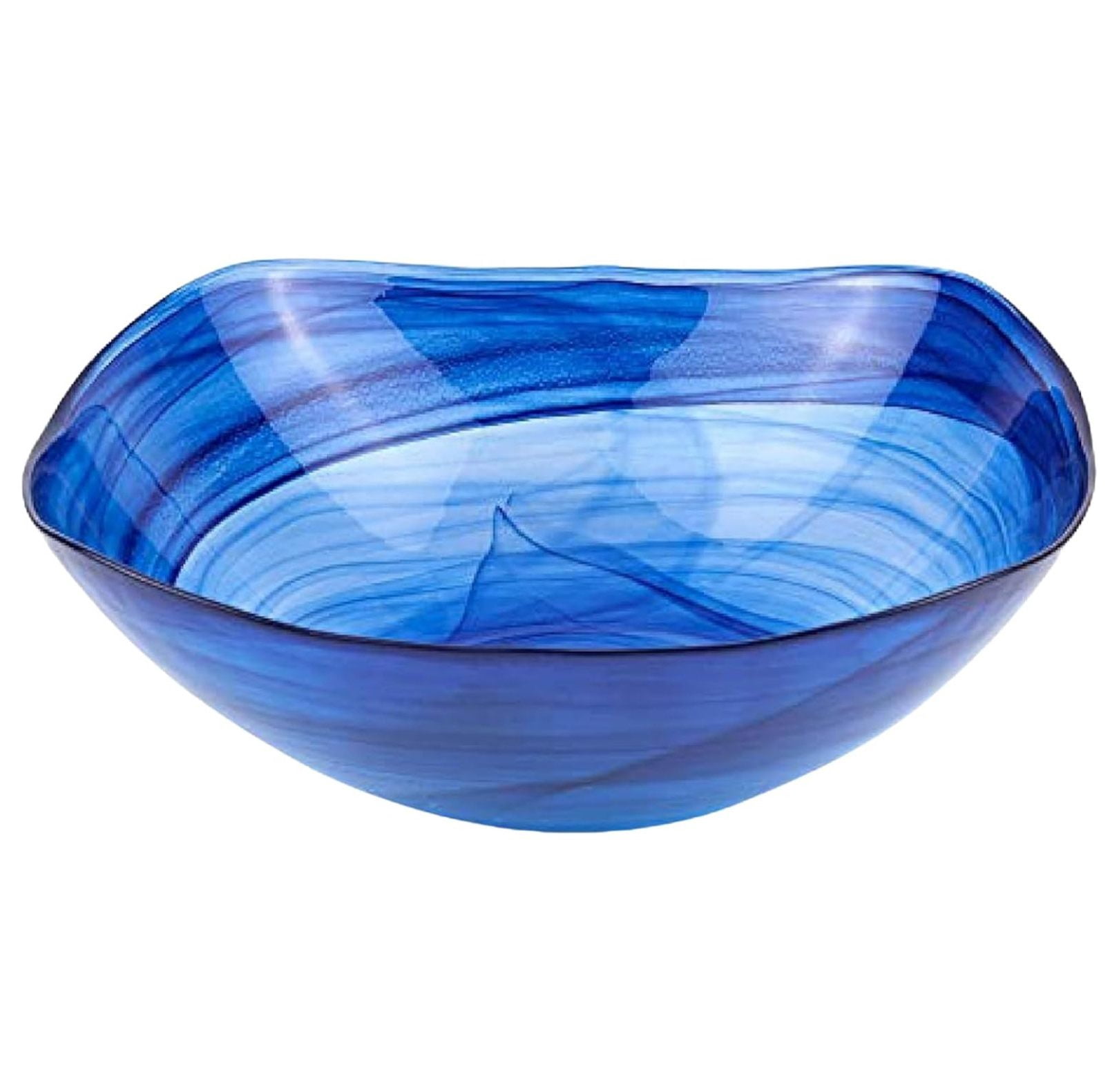 Decorative Glass Serving Bowl, Alabaster Glass Centerpiece Fruit Bowl ...