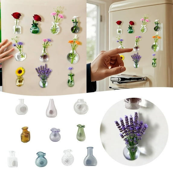 Decorative Glass Vase Fridge Mini Hanging Ornaments For Kitchen Living ...