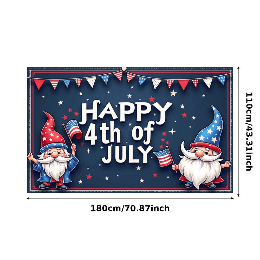 Decorative Gnomes Independence Day Banner Patriotic July 4th Theme ...