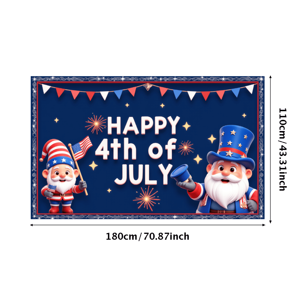 Decorative Gnomes Independence Day Banner Patriotic July 4th Theme ...