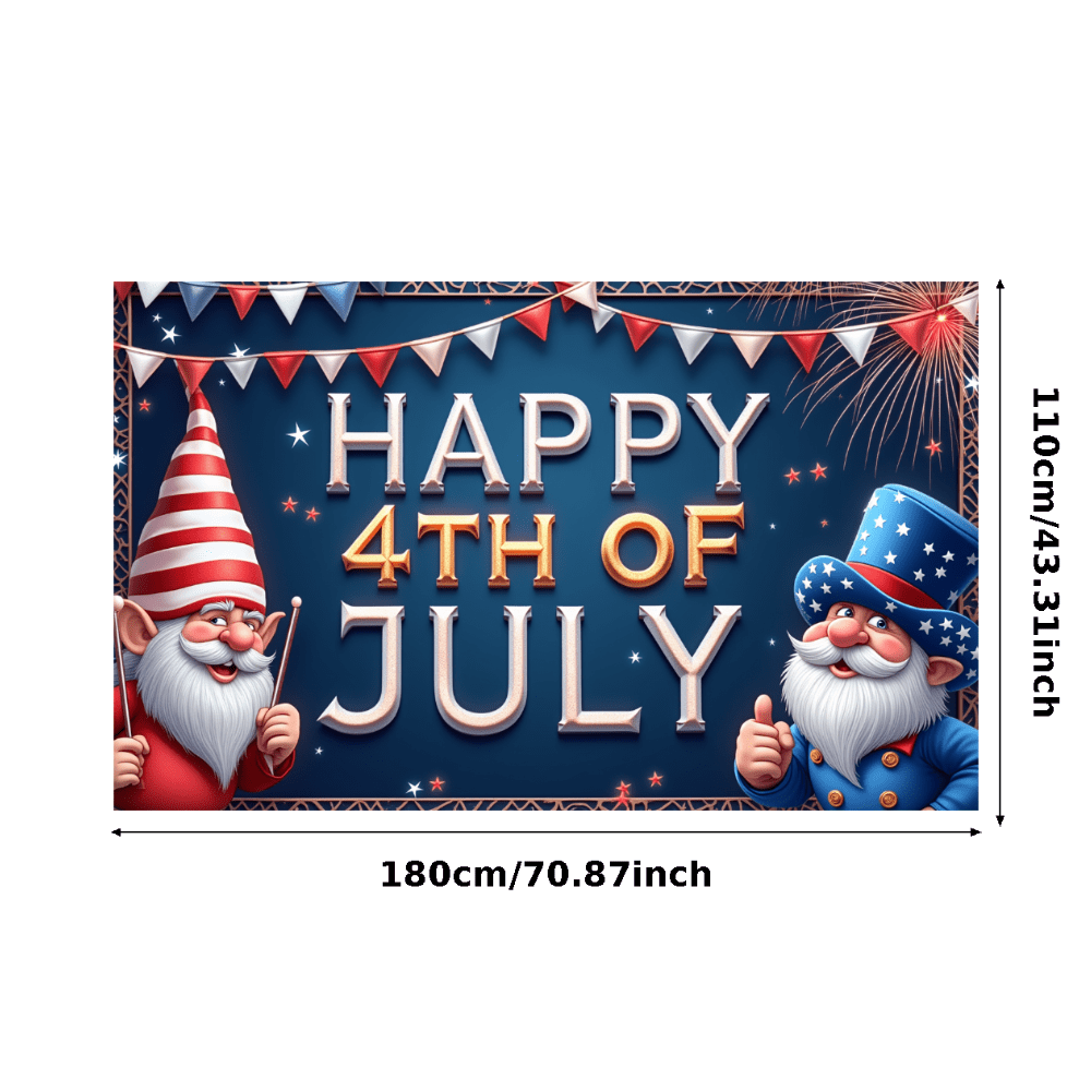 Decorative Gnomes Independence Day Banner Patriotic July 4th Theme ...
