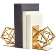 Decorative Gold Bookends with Square Metal Geometric Design, for Books ...
