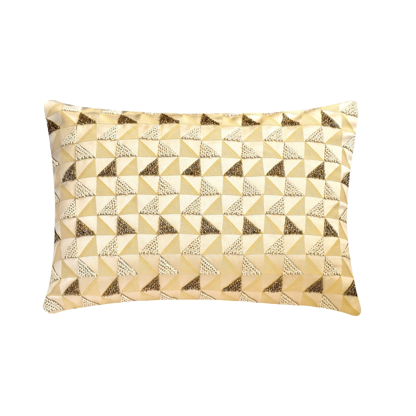 Decorative Gold & ivory 12"x18" (30x45 cm) Lumbar Pillow Cover ...