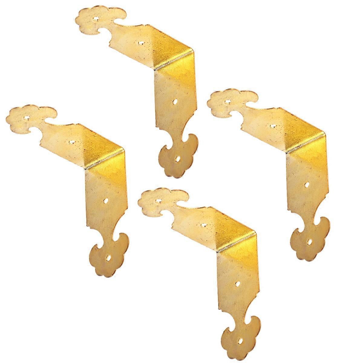 Decorative Golden Corner Protectors 4Pcs For Antique Luggage Cases And ...
