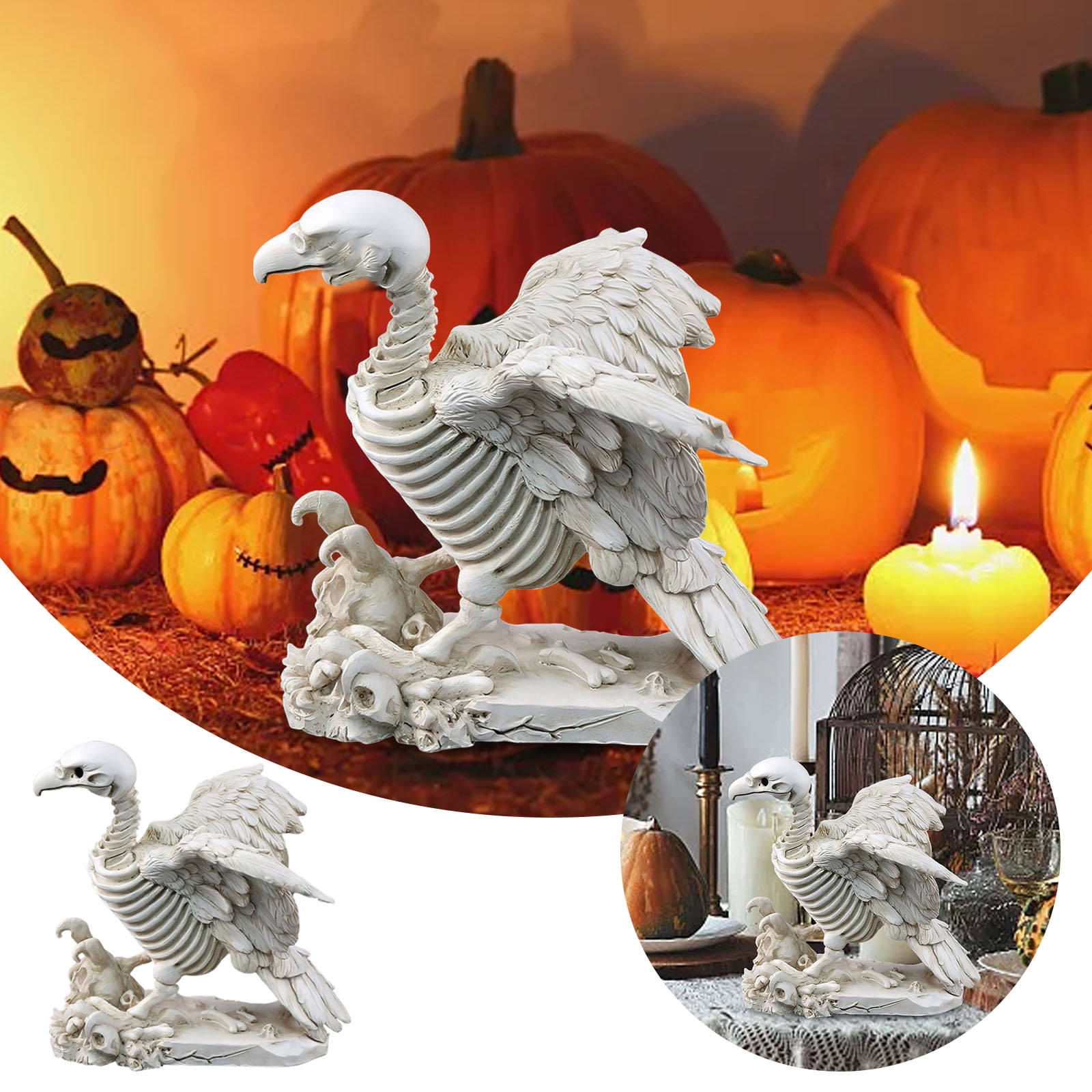Decorative Gothic Skeleton Vulture Resin Statue - Walmart.com