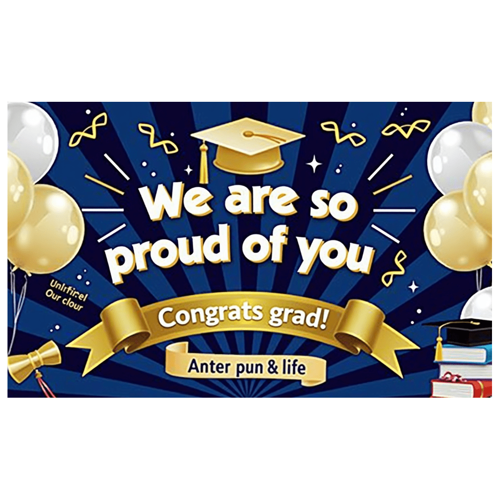 Decorative Graduation Banner Polyester Material School Celebration for ...