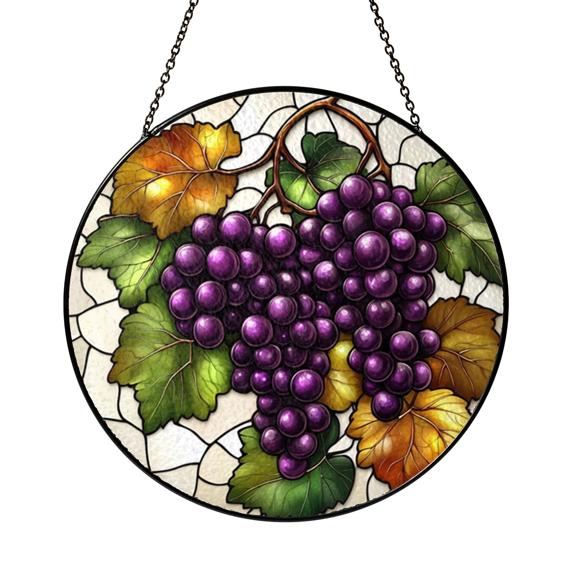 Decorative Grape Window Art – Stained Glass Style Hanging - Walmart.com