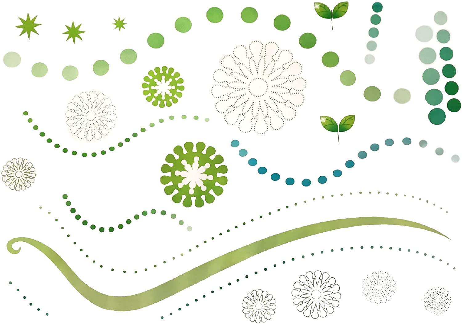 Decorative Green Abstract Designs Style Easy Peel and Stick DIY Wall ...
