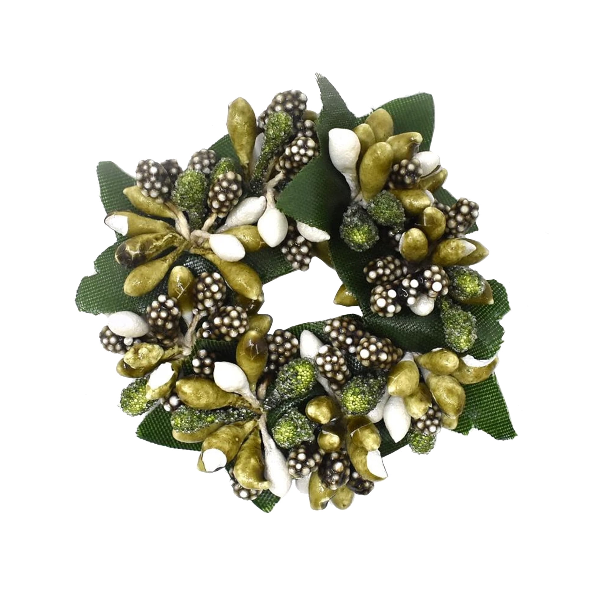 Decorative Green Berry Candle Ring for 1-Inch Candles, 2-1/2-Inch ...