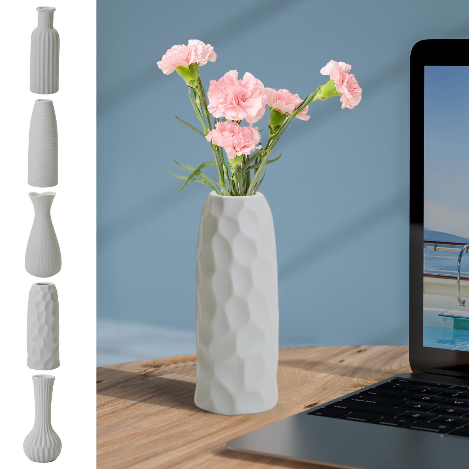 Decorative Green Flower Vase for Home Decor, Modern Elegant Design Vase ...