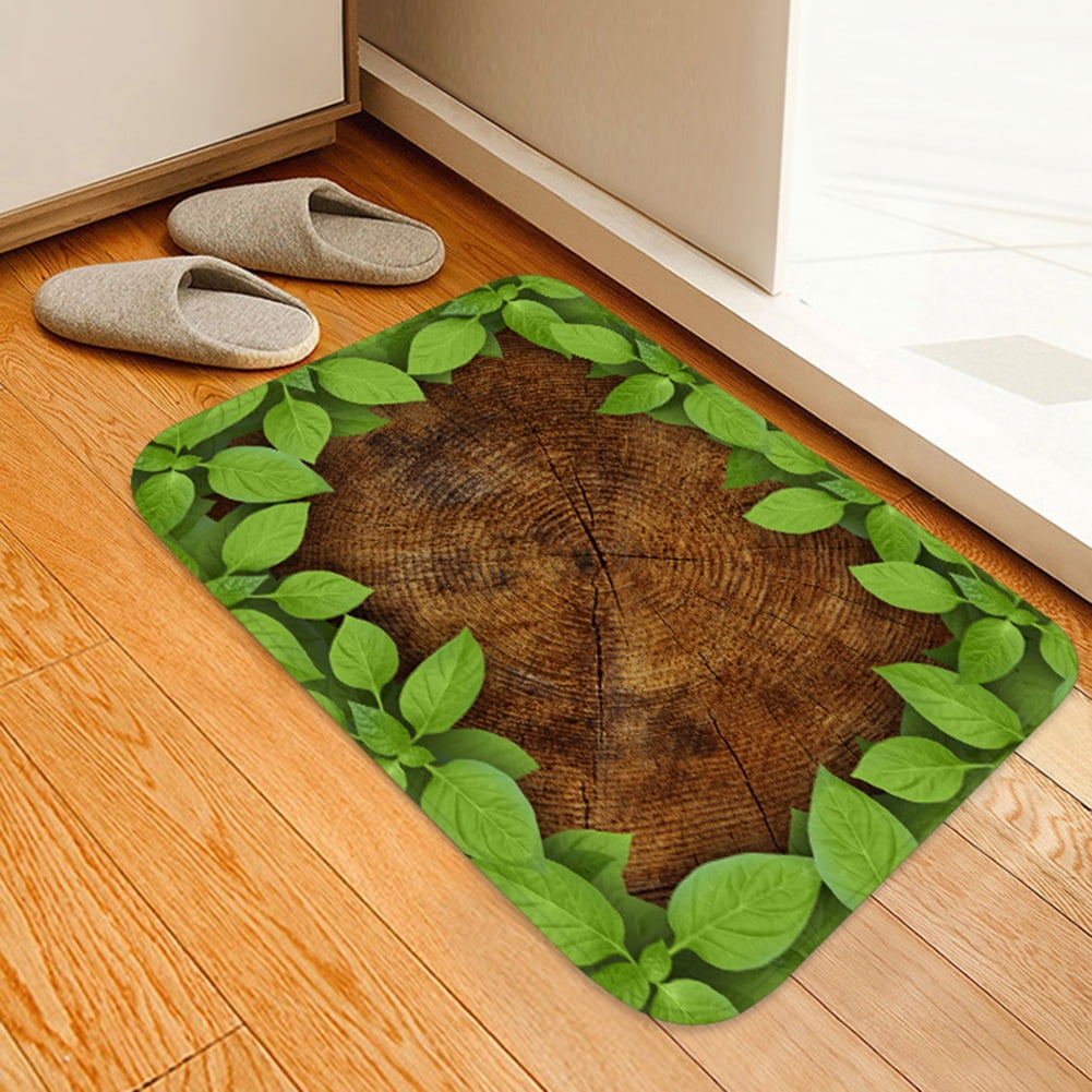 Decorative Green Leaf Pattern Carpet Floor Non Slip Mat For Living Room ...