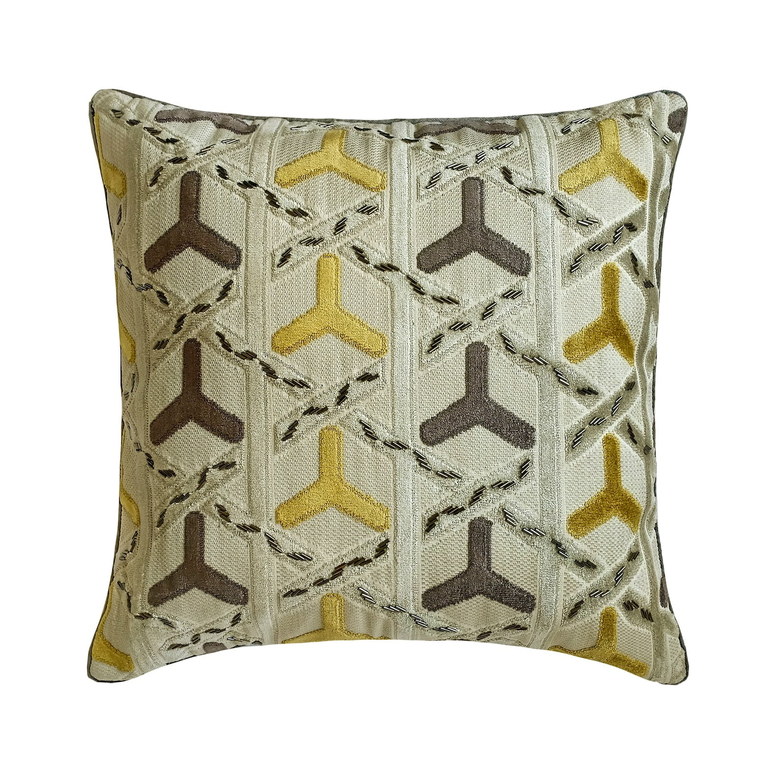 Decorative Grey 24"x24" (60x60 cm) Throw Pillow Cases, Velvet Beaded ...