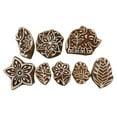 Decorative Hand Carved Printing Block Pattern Textile Wood Stamp Lot Of ...