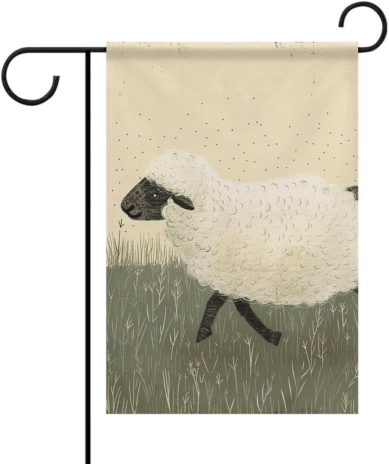 Decorative Hand Drawn Sheep Garden Flag, 12x18 Inch Double Sided ...