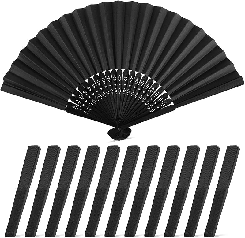 Decorative Hand Fan Foldable, 12 Packs Folding Paper Fans Handheld ...