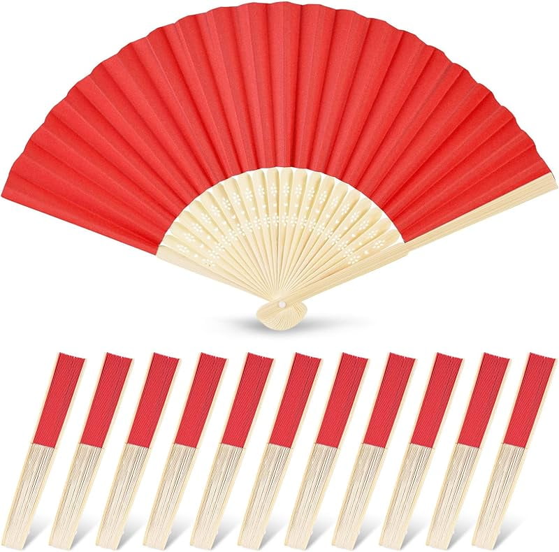Decorative Hand Fan Foldable, 12 Packs Folding Paper Fans Handheld ...