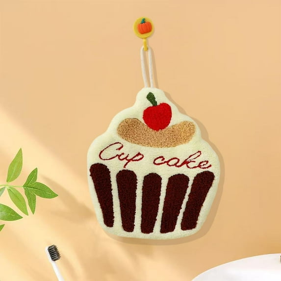 Decorative Hand Towels with Hanging Loop, Cute Dessert Series Hand ...