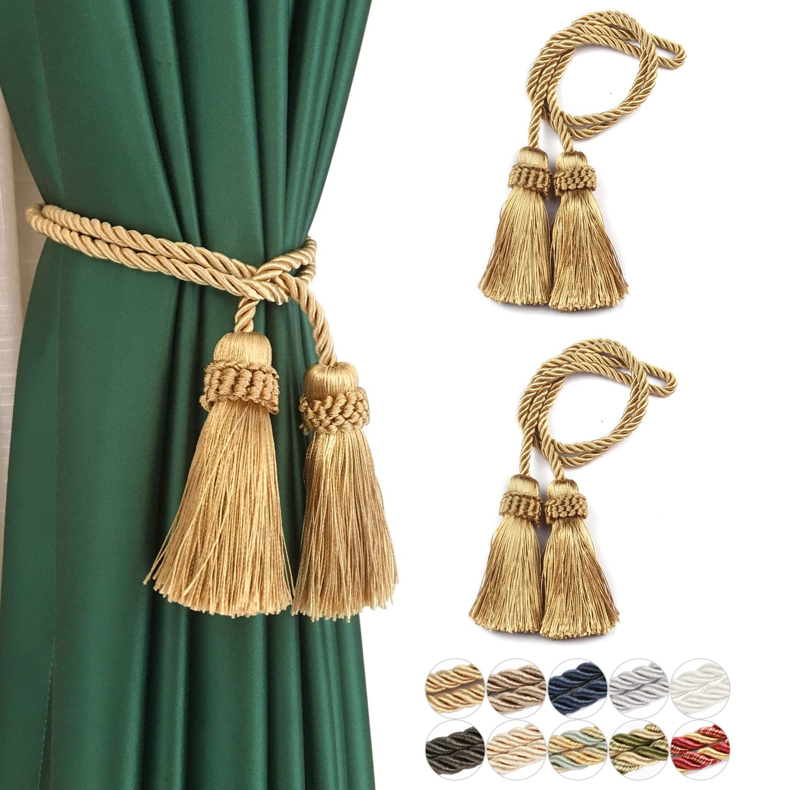 Decorative Handmade Curtain Holdbacks, Tassel Rope Tiebacks for Doors ...