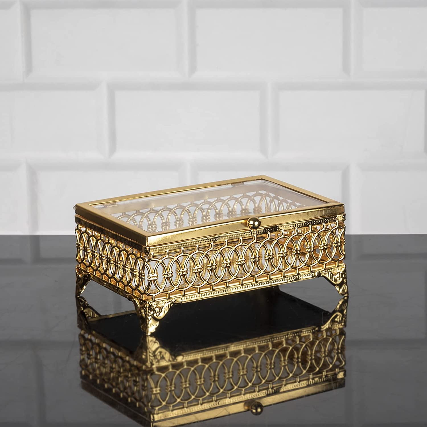 Decorative Handmade Vintage Jewelry Box, Antique Small Trinket Case ...