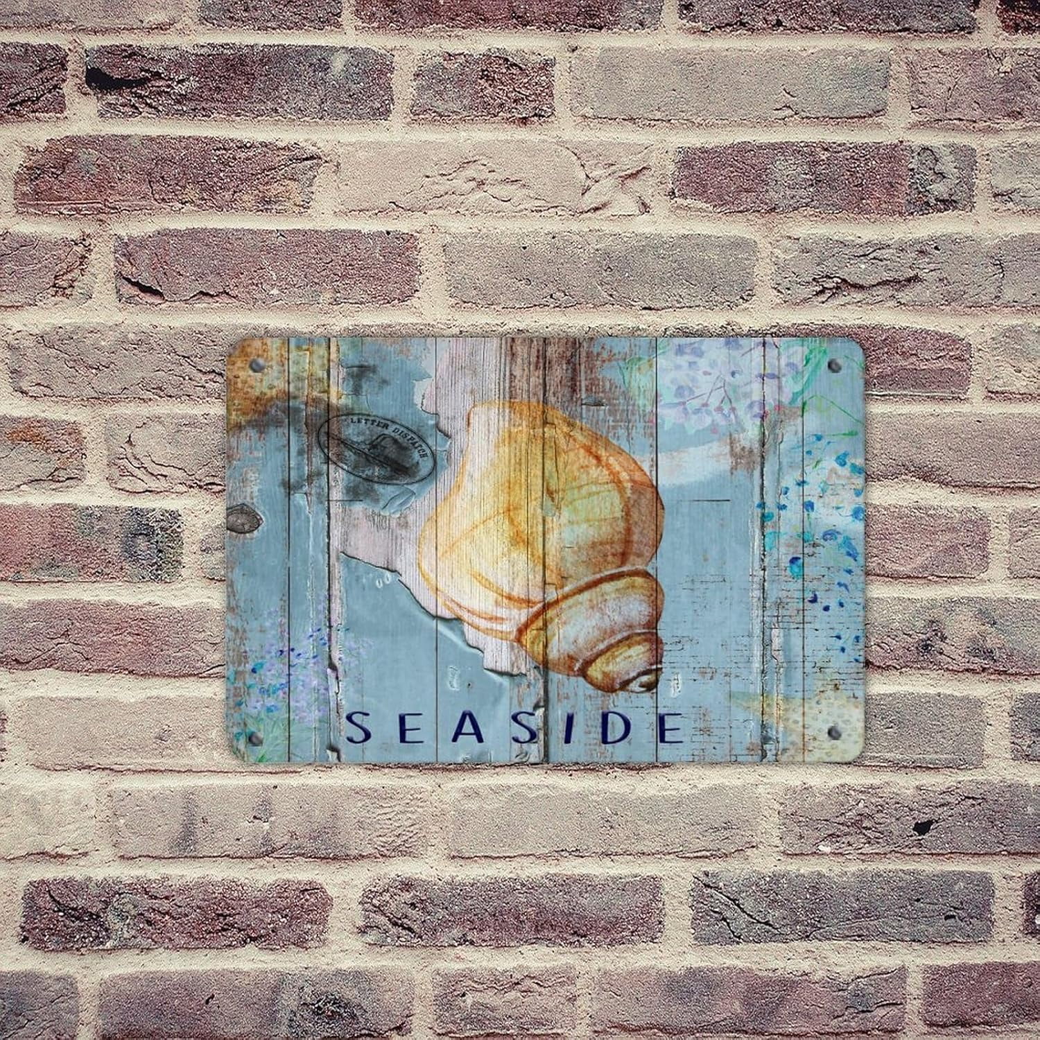 Decorative Hanging Metal Metal Sign Nautical Beach Ocean Theme ...