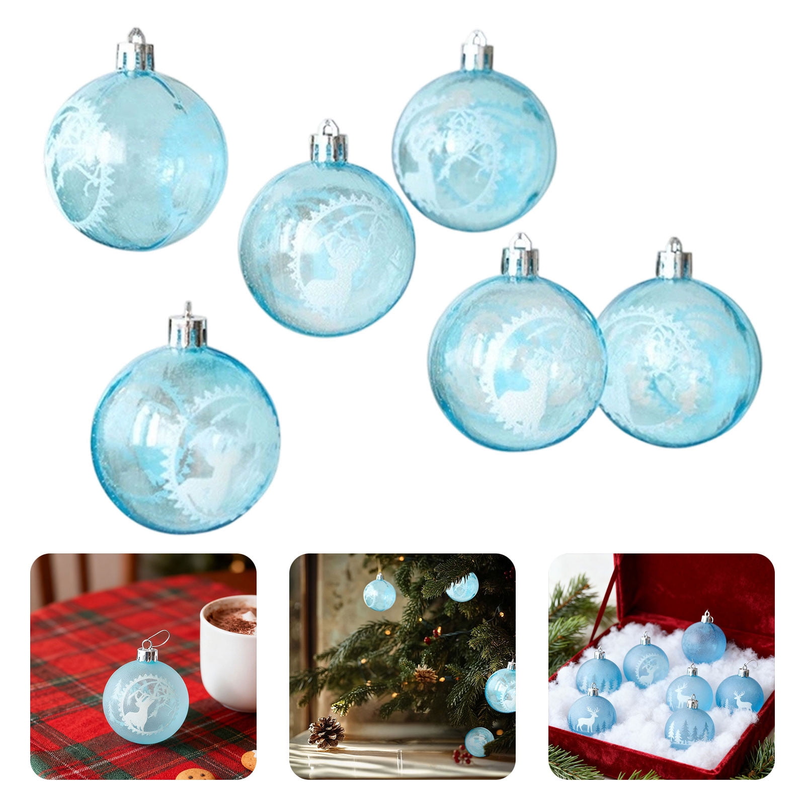 Decorative Hanging Ornaments for Living Spaces Light Blue Shatterproof ...