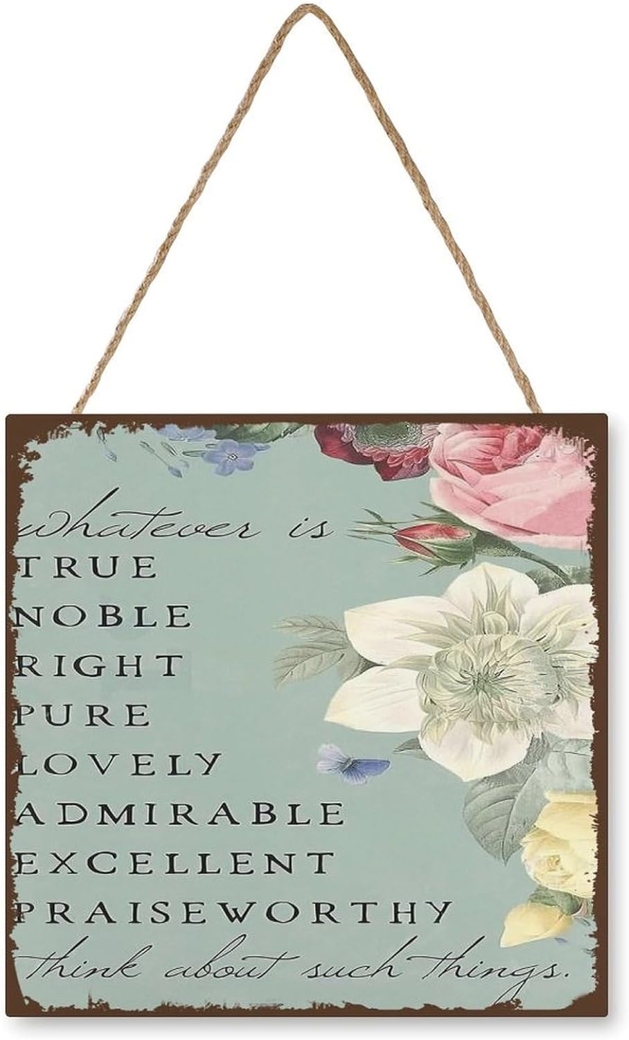 Decorative Hanging Wood Signs 10x10 inch Vintage Danger Warning,Wall ...