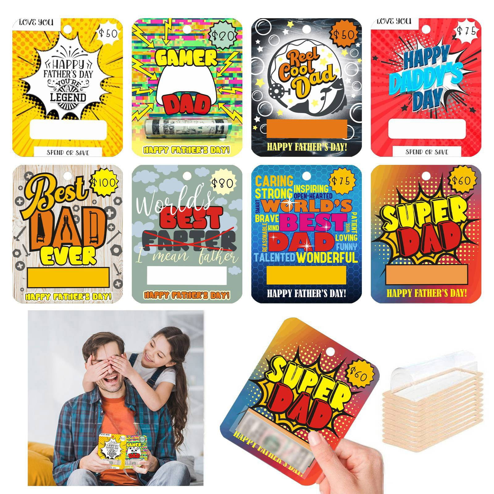 Decorative Hangs Father'S Day Humor Set 8 Father'S Day Wallet Cards ...