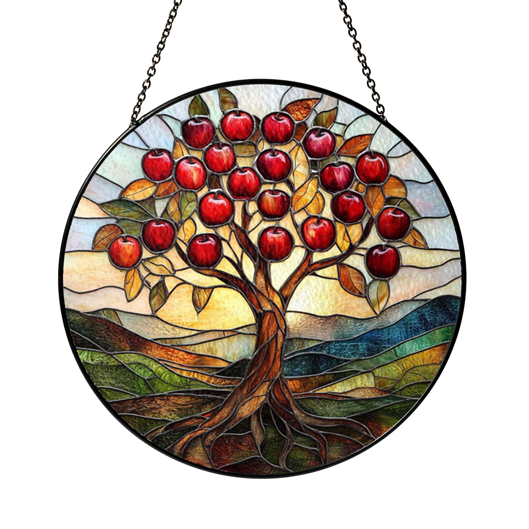 Decorative Heart Tree Stained Glass Style Window Suncatcher - Walmart.com