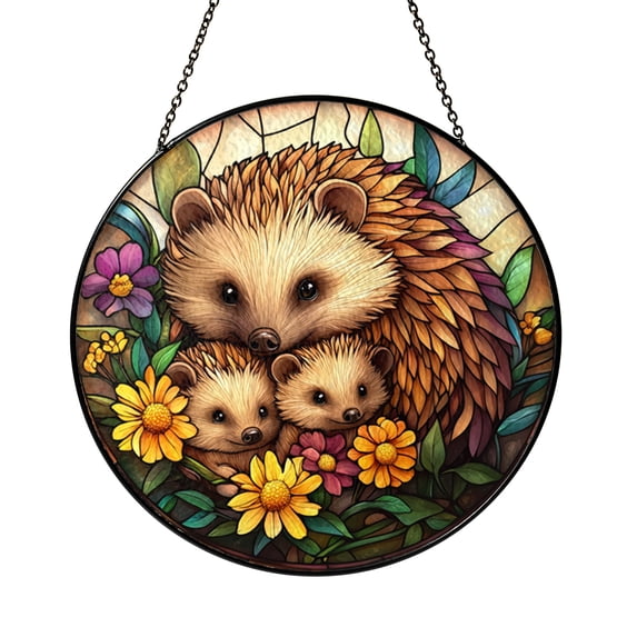Decorative Hedgehog Stained Glass Suncatcher – Window Art - Walmart.com