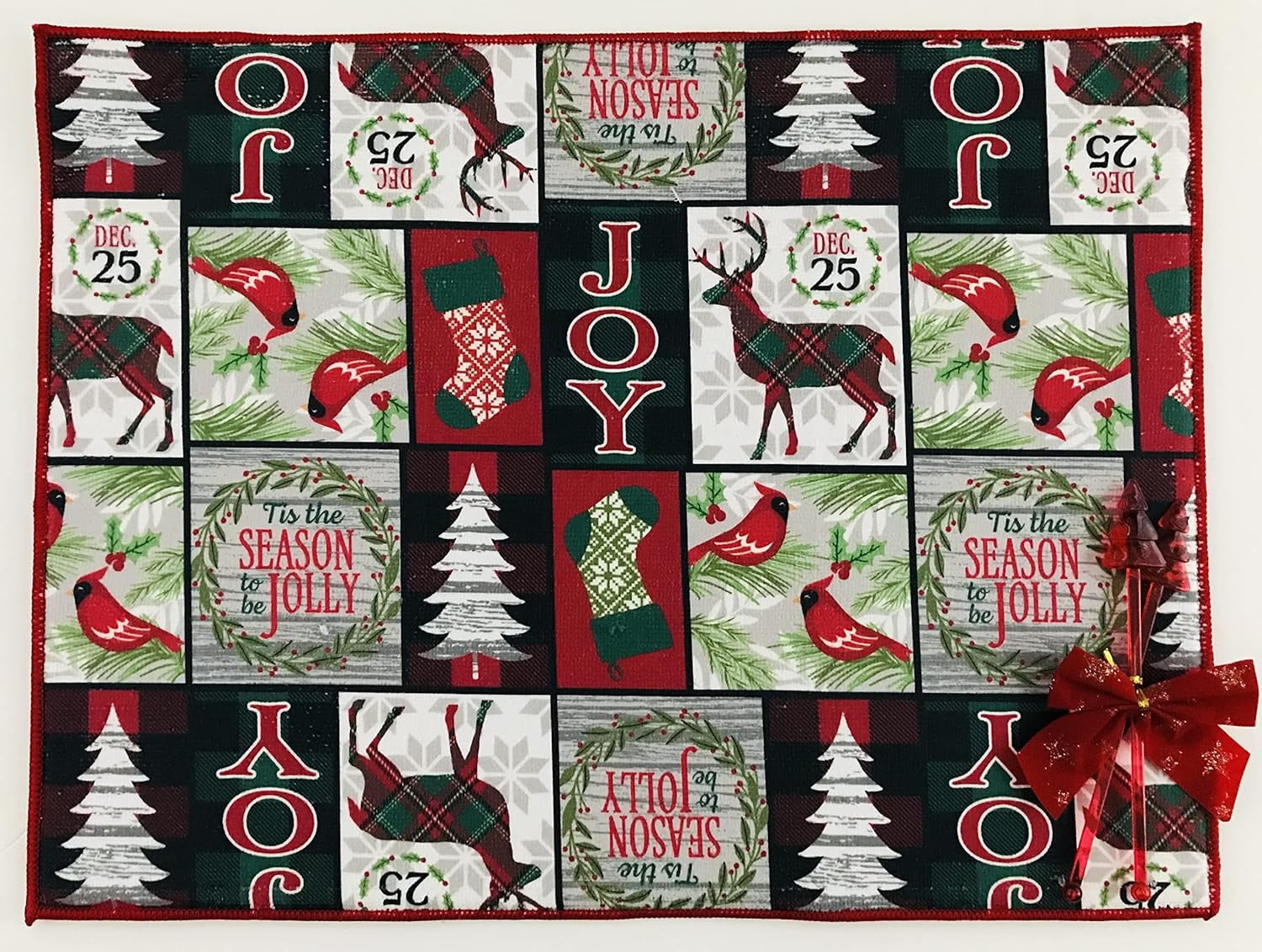 Serafina Home Decorative Holiday Christmas Dish Drying Mat: Snowy Trees ...