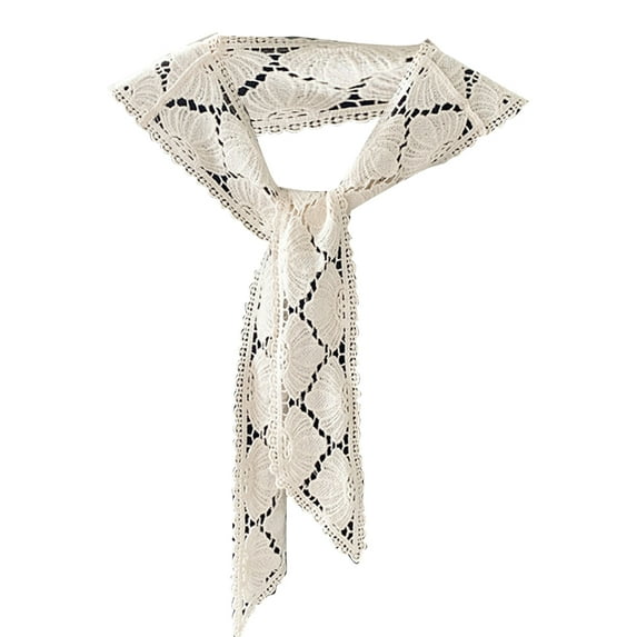 Decorative Hollowed Shawl Wrap Knitted Neck Scarf Breathable Thin ...