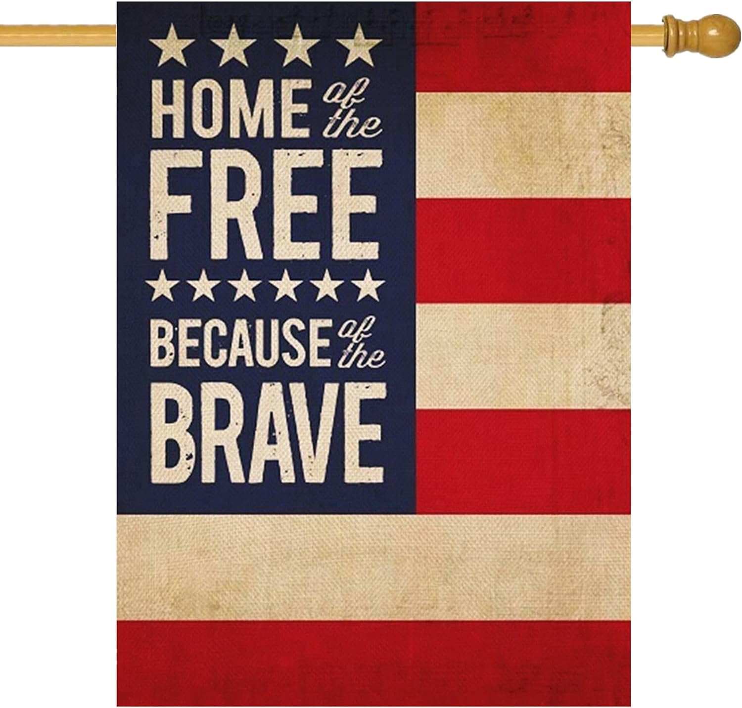 Decorative Home of Free Because of the Brave 4th of July American Patriotic House Flag, USA ...