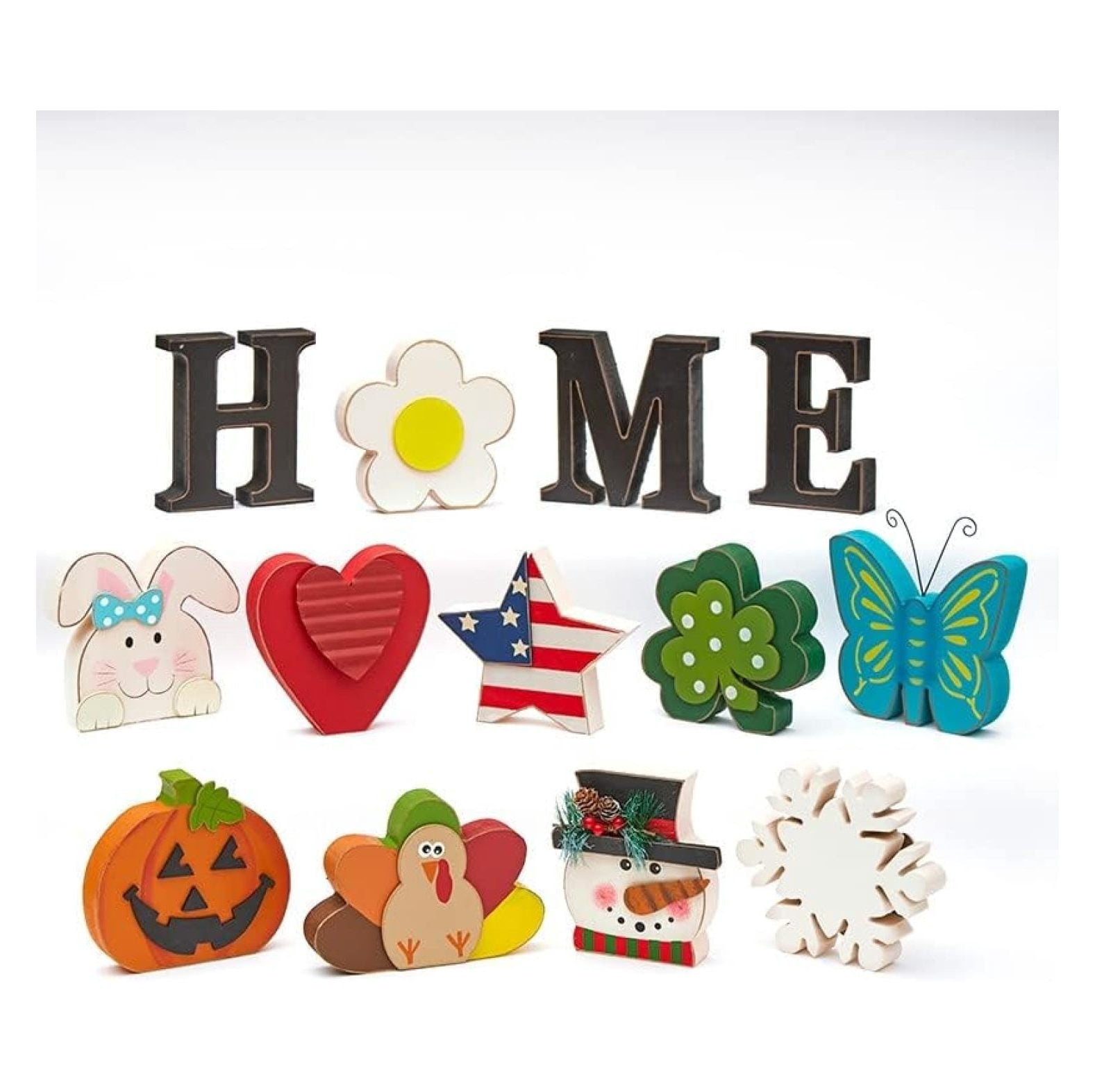 Decorative Home Letter Sign with 13 Interchangeable Seasonal Icons ...
