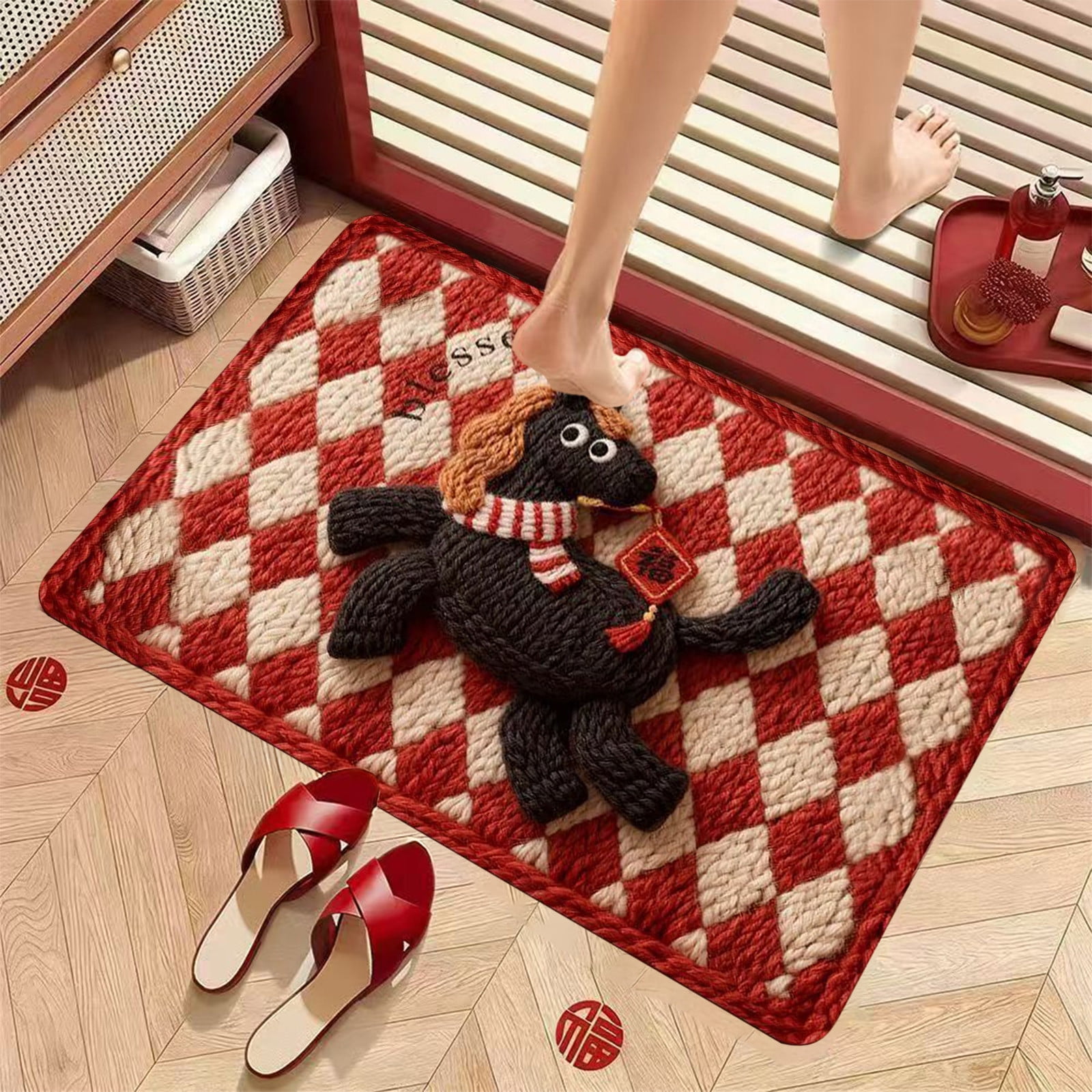 Decorative Horse Print Doormat For Entryway,Diatom Mud Floor Mat For ...