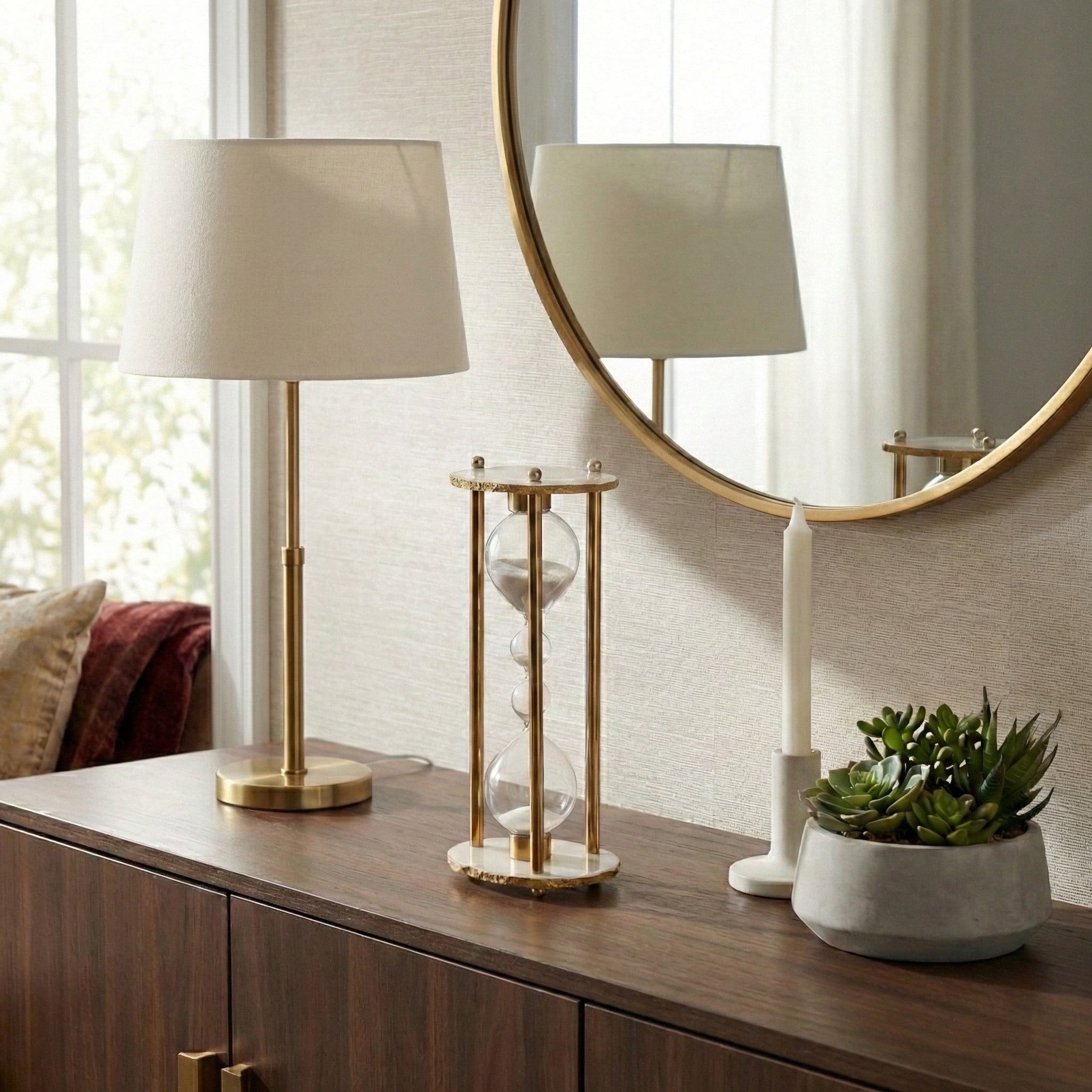 Decorative Hourglass Timepiece for Home and Bathroom Decor - Resin ...