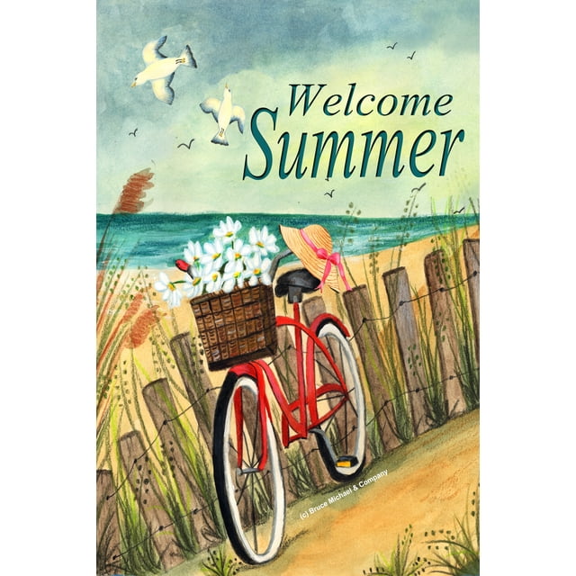 Large Beach Cruiser Decorative House Flag, 28" W x 40" L, Double Sided ...