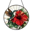 Decorative Hummingbird Hibiscus Glass Style Window Art - Walmart.com