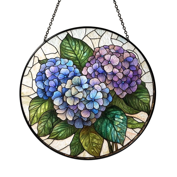 Decorative Hydrangea Flower Glass Suncatcher for Window - Walmart.com