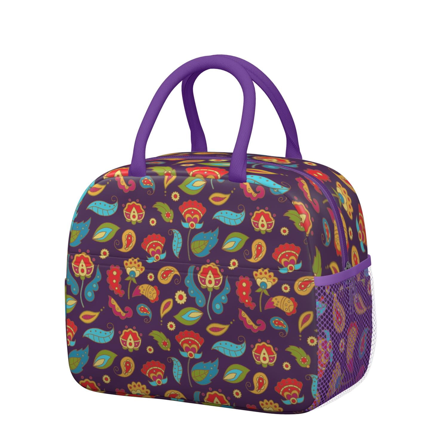 Decorative Insulated Lunch Bag - Artistic Mandala Print Thermal Tote ...