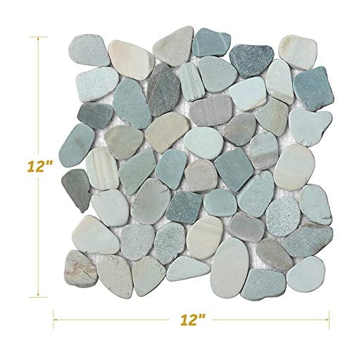 Decorative Interlocking Natural Pebble Stone Tiles - 5 Sheets Set for ...