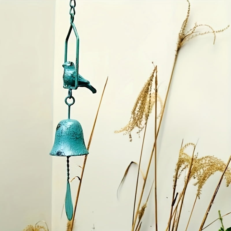 Decorative Iron Bird Wind Chimes, Solid Cast Metal Garden Bells ...