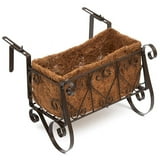 Small Decorative Iron Scrollwork Planter - For Porch Rail, Flowers ...